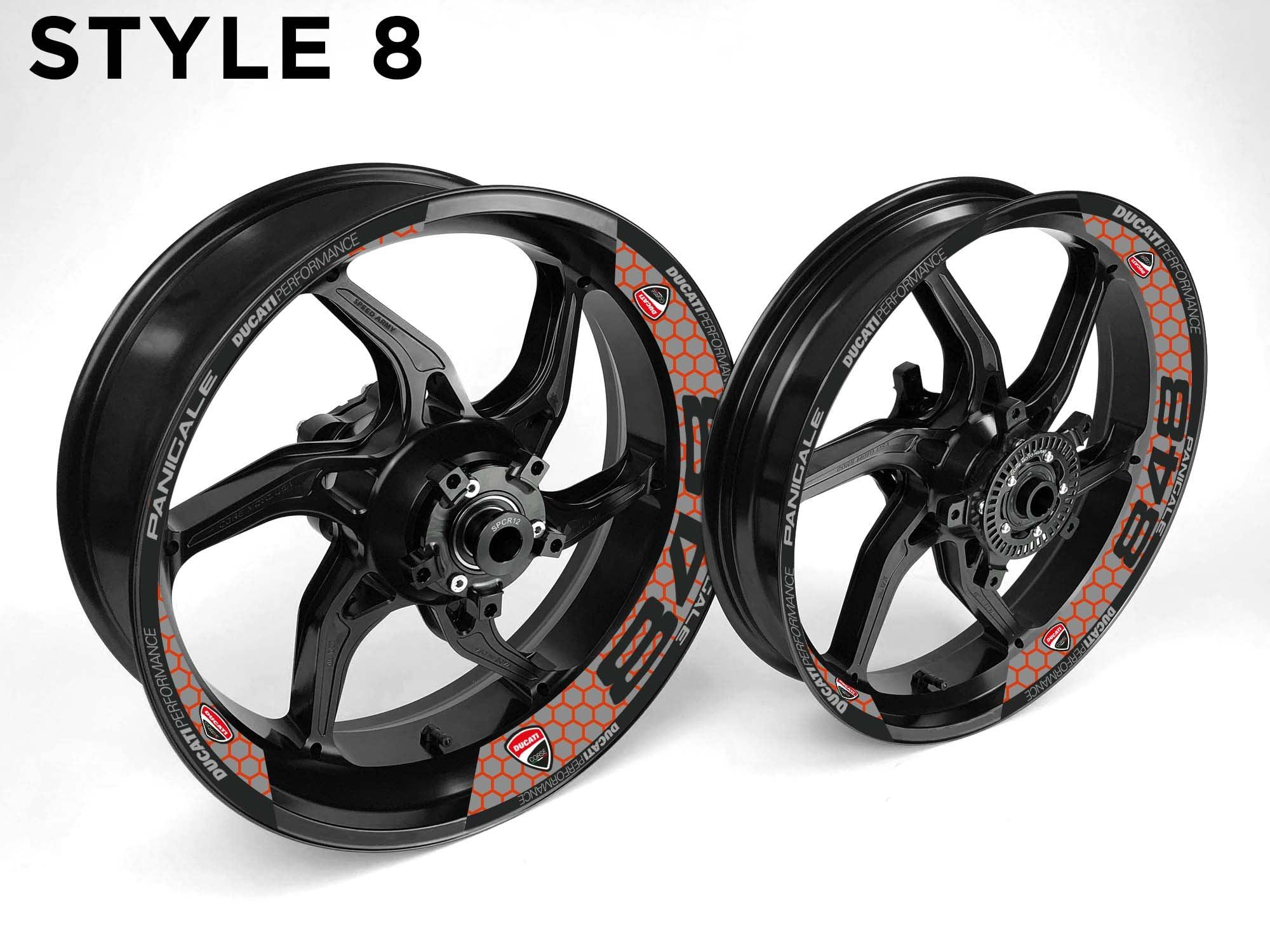 Ducati 848 Motorcycle Half Wheels Rim Wrap Decal Sticker Kit – Speed Army