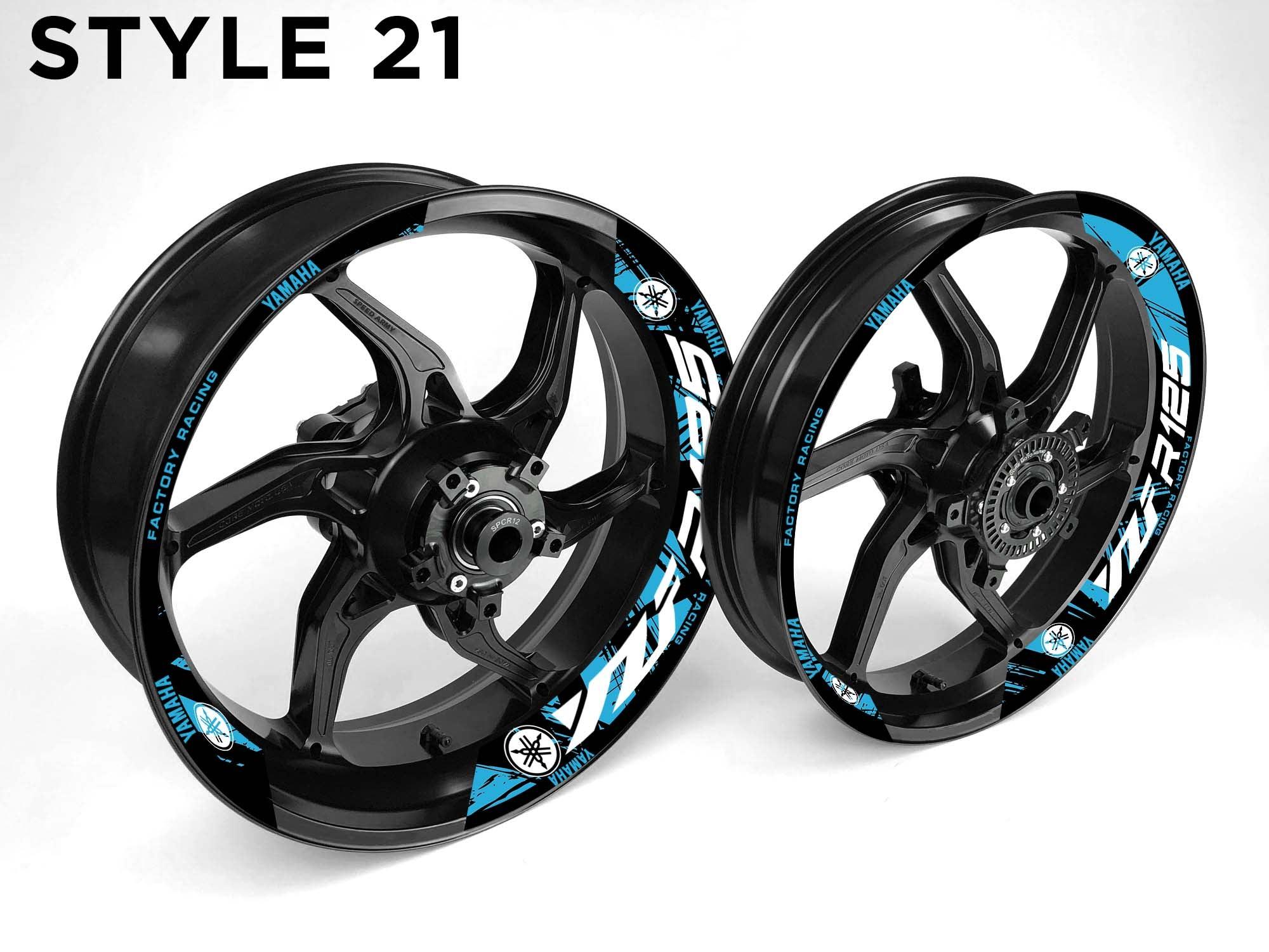 Yamaha YZF R125 Motorcycle Half Wheels Rim Wrap Decal Sticker Kit ...