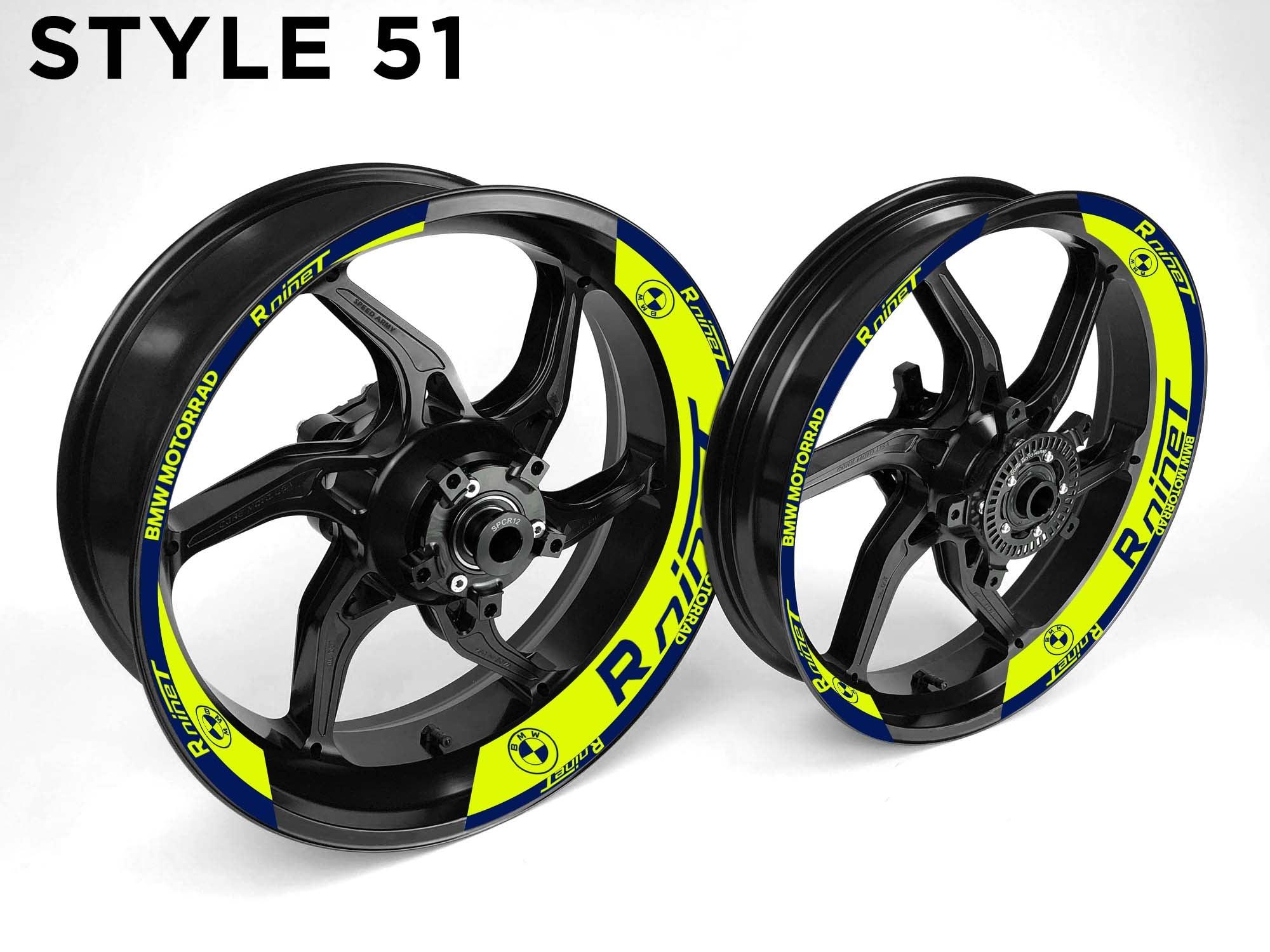 BMW RnineT Motorcycle Half Wheels Rim Wrap Decal Sticker Kit – Speed Army